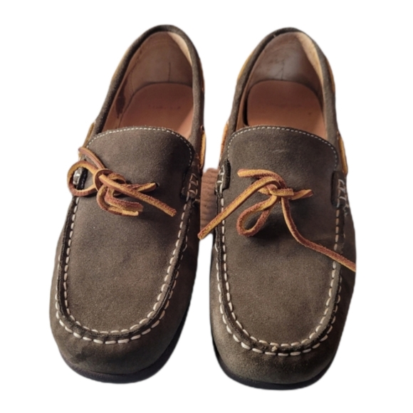 Lands' End | Shoes | Landsends Leather Suede Moccasin Slippers | Poshmark